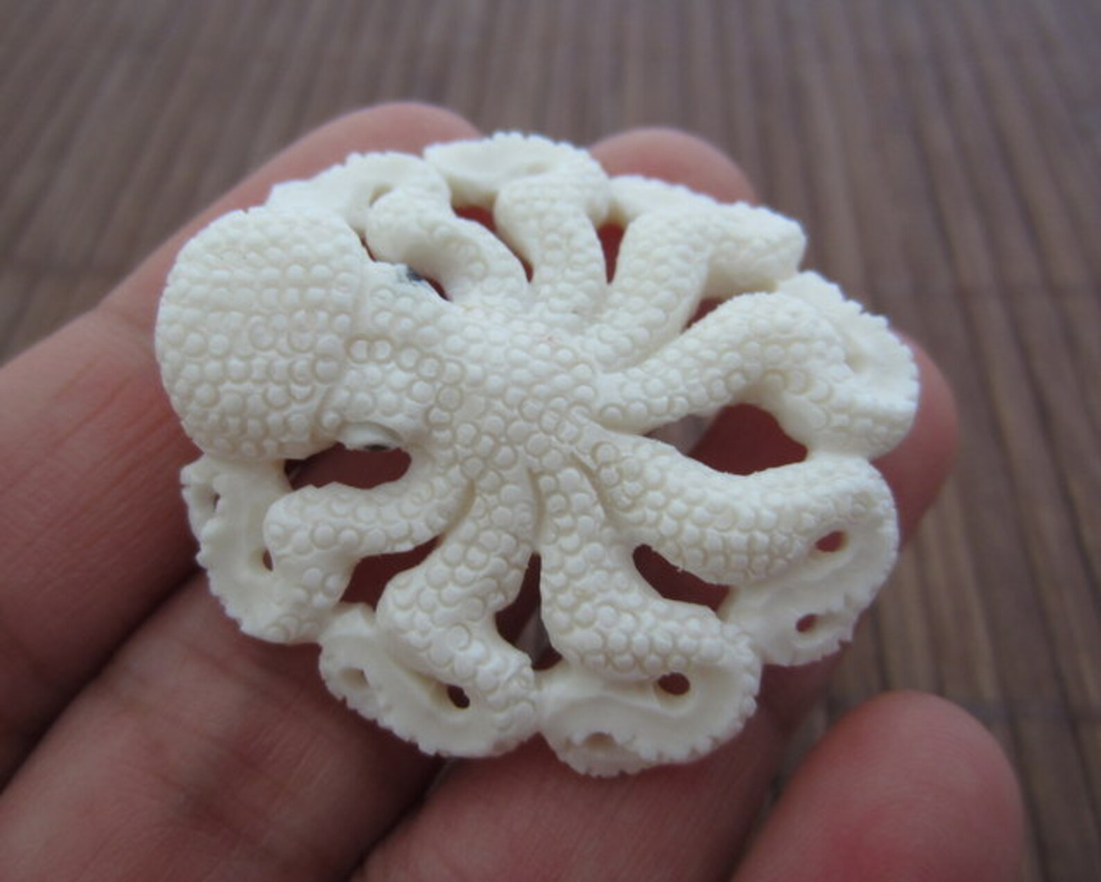 Amazing Detail Hand Carved Octopus Bovine Bone Carving - Etsy