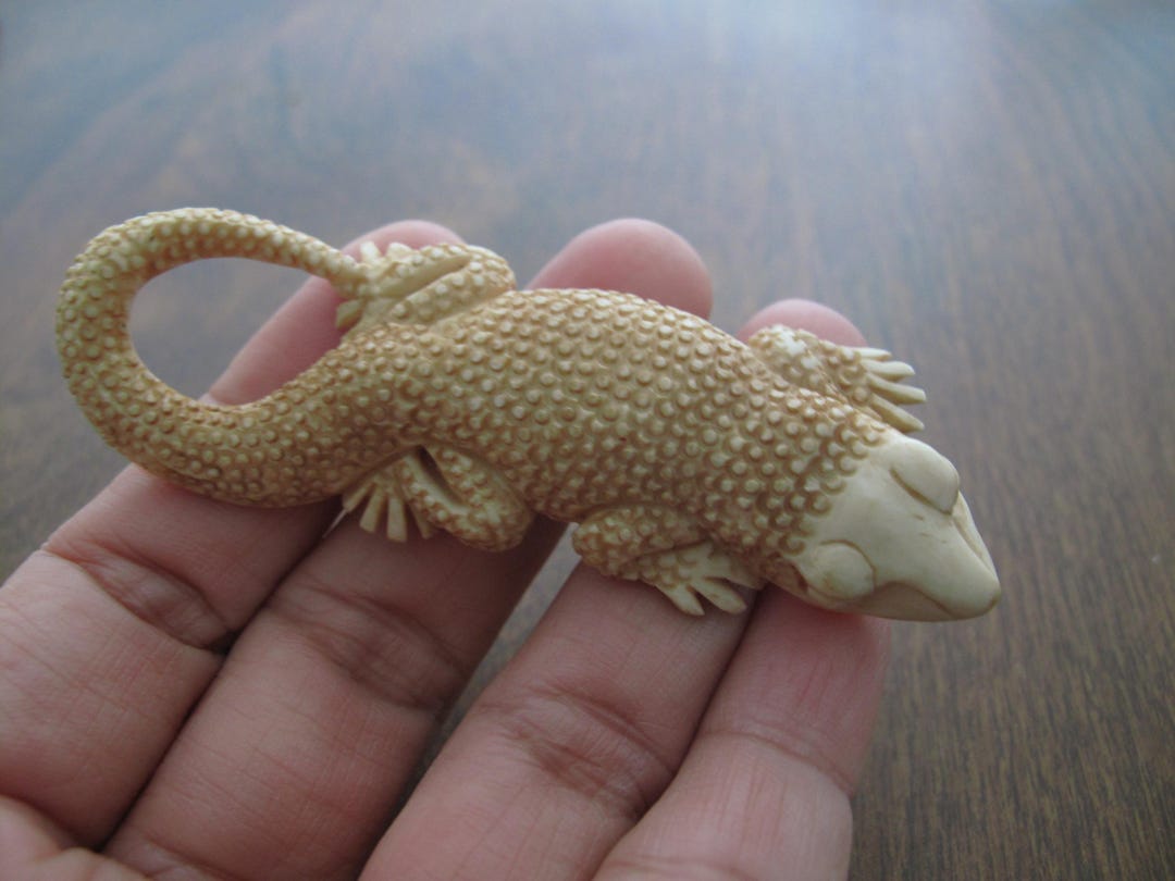 Antique Look Amazing Detail Hand Carved Large Gecko, Pendant, Balinese ...