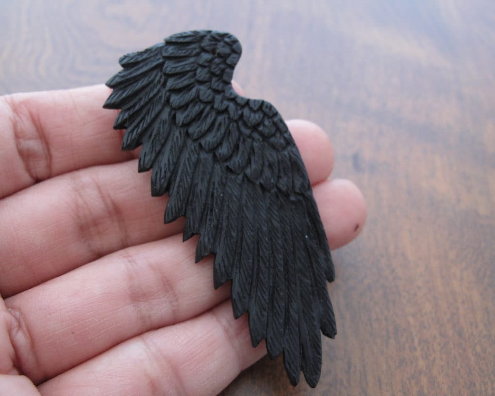 SALE Intricate Double Sided Carved Angel Wing Buffalo Hone - Etsy