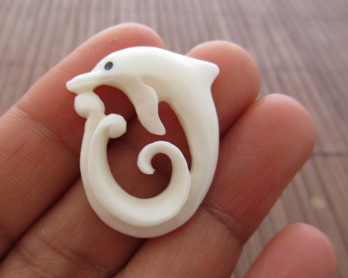 Amazing Detail Carved Dolphin Carved Bone Pendant Jewelry - Etsy