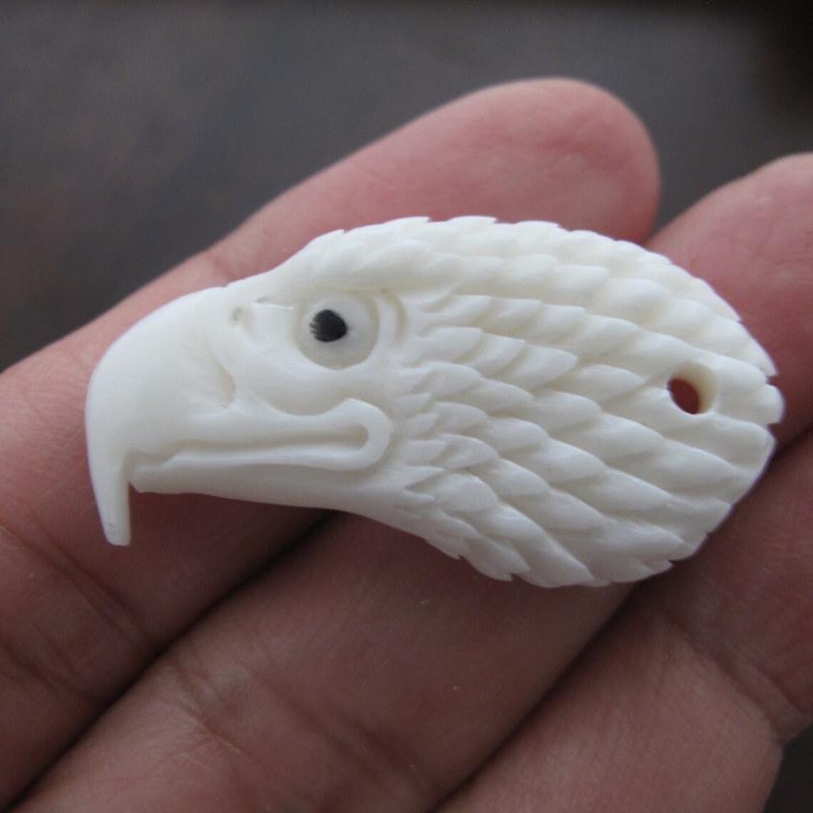 Hand Carved Eagle Head, Double Sided, Supplies for Jewelry BS04 - Etsy