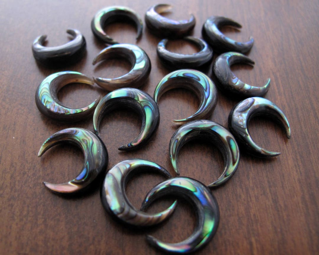 15mm Double Horn Crescent, Paua Inlay Jewelry Making Supplies, S8300 - Etsy