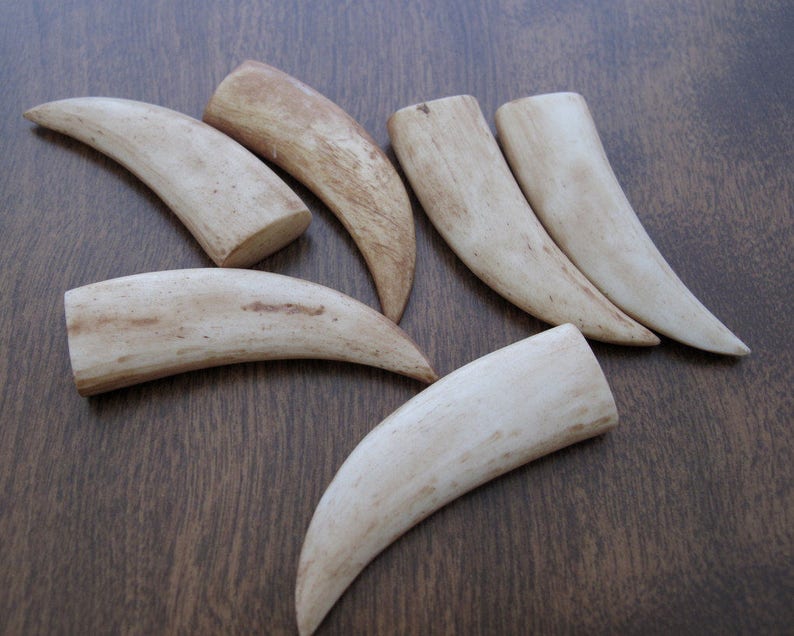 Large Antique Looking Hand Carved Tusk , Double-sided, Not-drilled ...