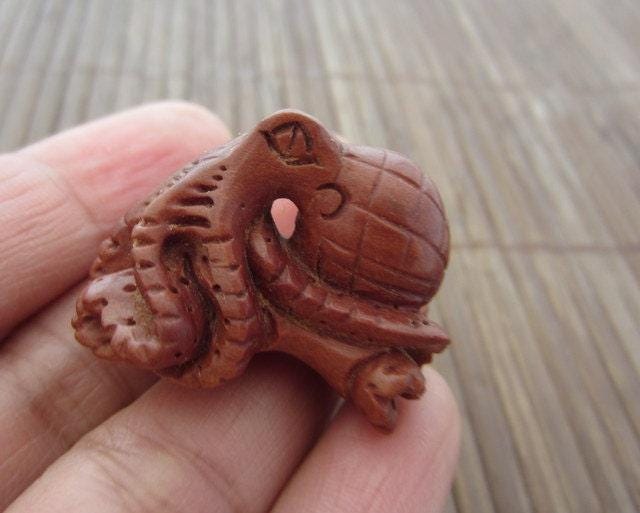 Three Dimensional Carved Sabo Octopus , Focal Piece, Jewelry Making ...