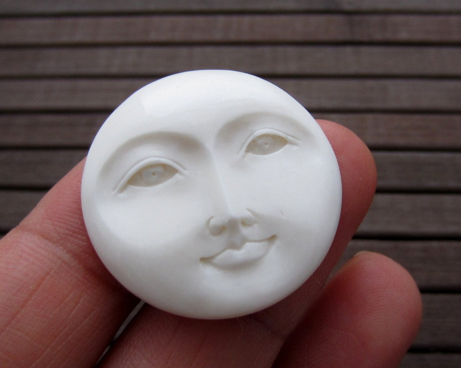 30mm Gorgeous Moon Face Buffalo Bone Carving - Etsy