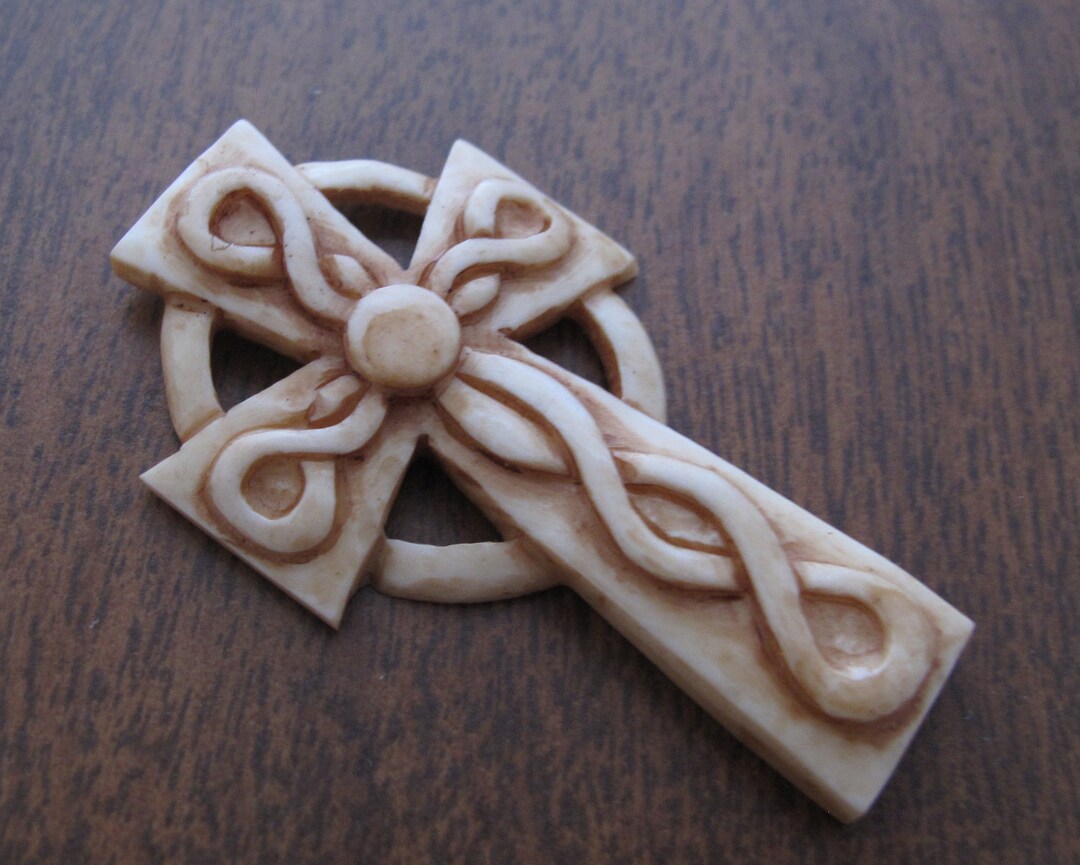 Carved Bone Cross, Religious Symbol, Antique Looked Cross Pendant, NOT ...