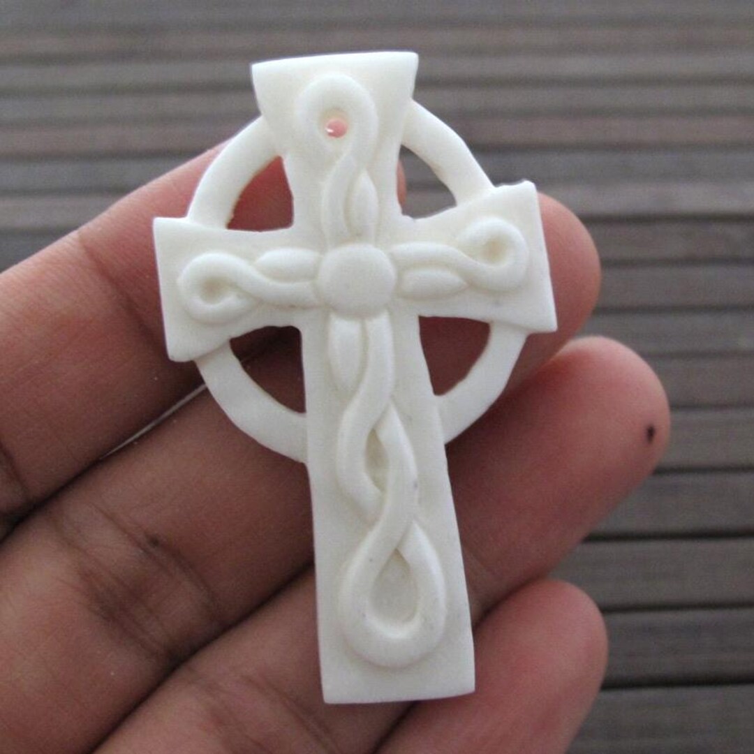 Carved Bone Cross, Religious Symbol. Cross Pendant, Jewelry Making ...