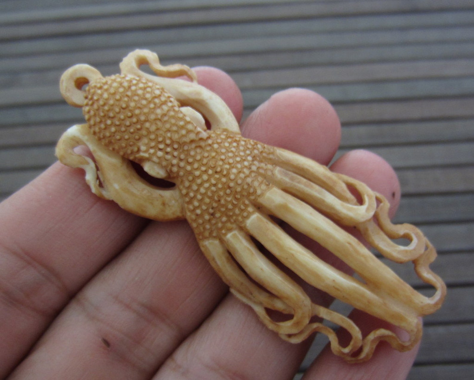 NEW Gorgeous Detail Hand Carved Octopus , Tea Stain Octopus , Handmade ...