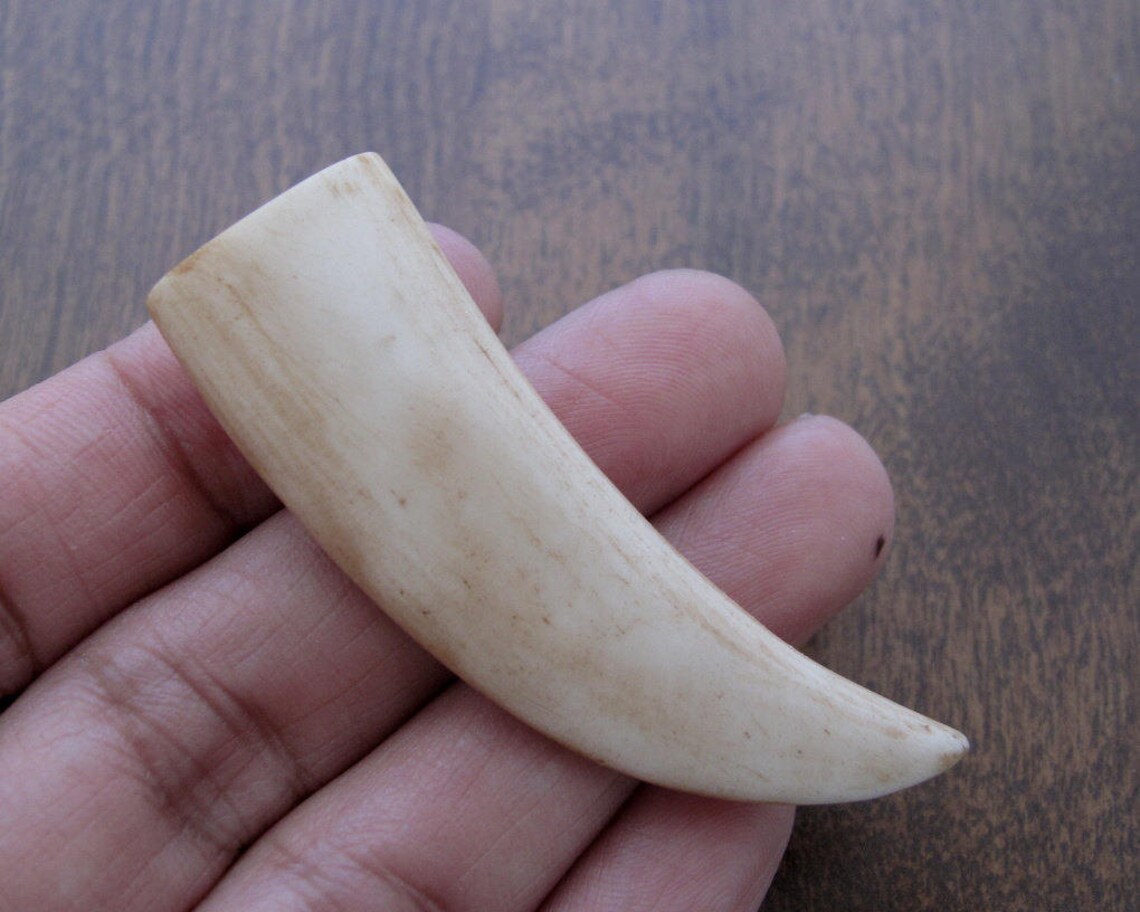 Large Antique Looking Hand Carved Tusk , Double-sided, Not-drilled ...