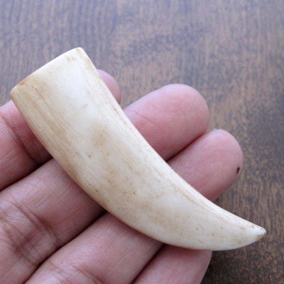 Large Antique Looking Hand Carved Tusk , Double-sided, Not-drilled ...