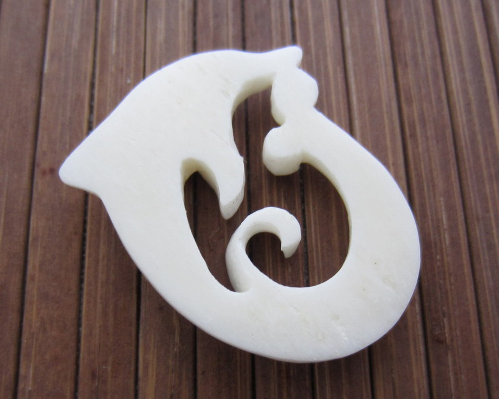 Amazing Detail Carved Dolphin Carved Bone Pendant Jewelry - Etsy
