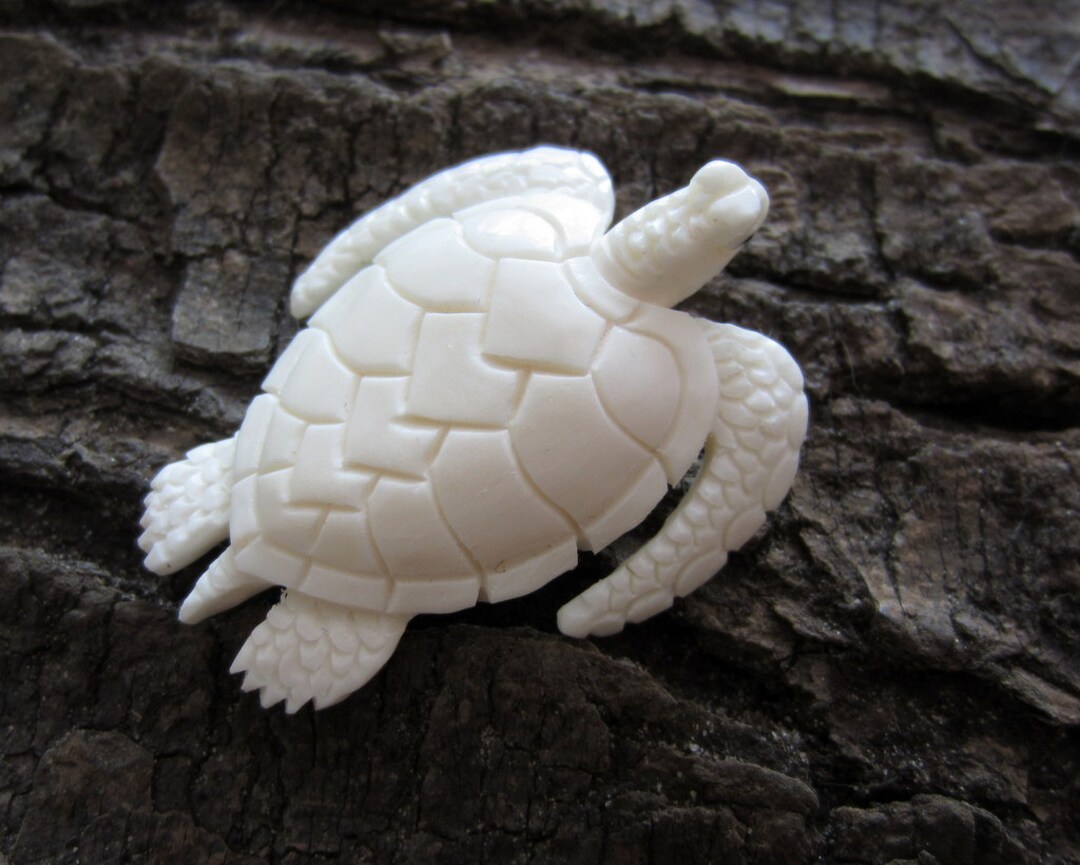 Amazing Detail Hand Carved Sea Turtle, SIDE Drilled, Jewelry Supplies ...