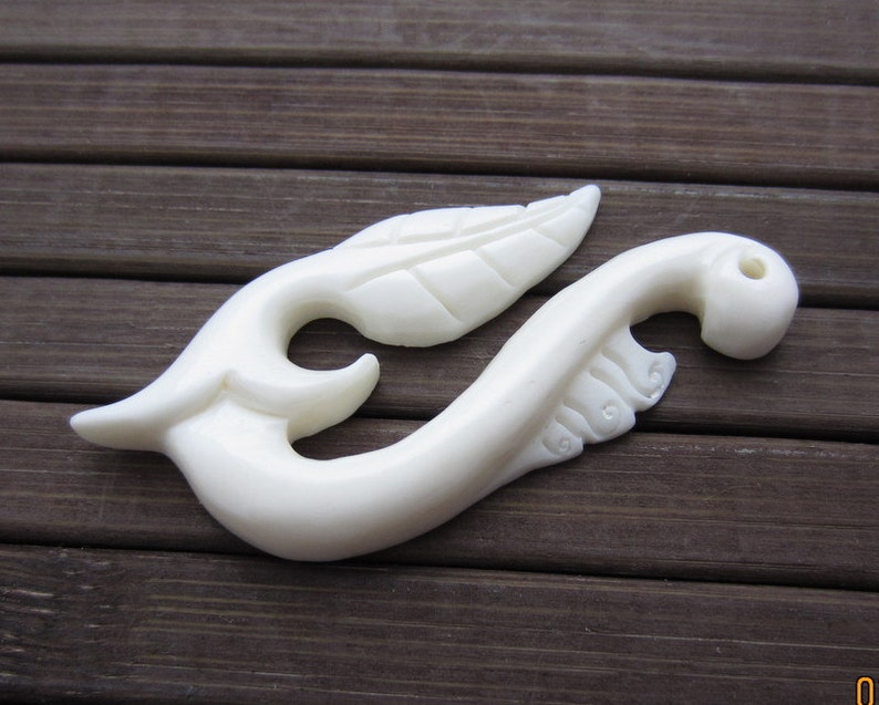 Excellent Hand Carved Fancy Hook Pendant ox Bone Carving | Etsy