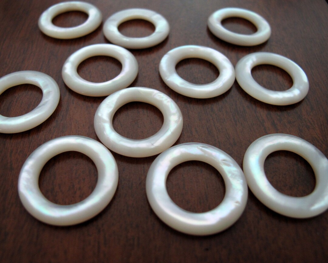 PAIR 23 Mm Yellow Mother of Pearl Donuts Jewelry Making - Etsy