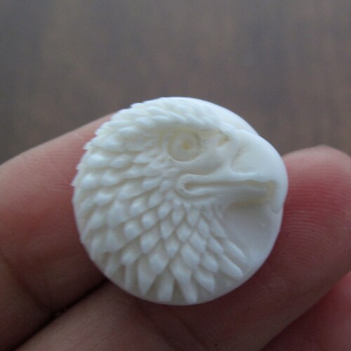 Hand Carved Eagle Head Flat Backed Supplies for Jewelry - Etsy