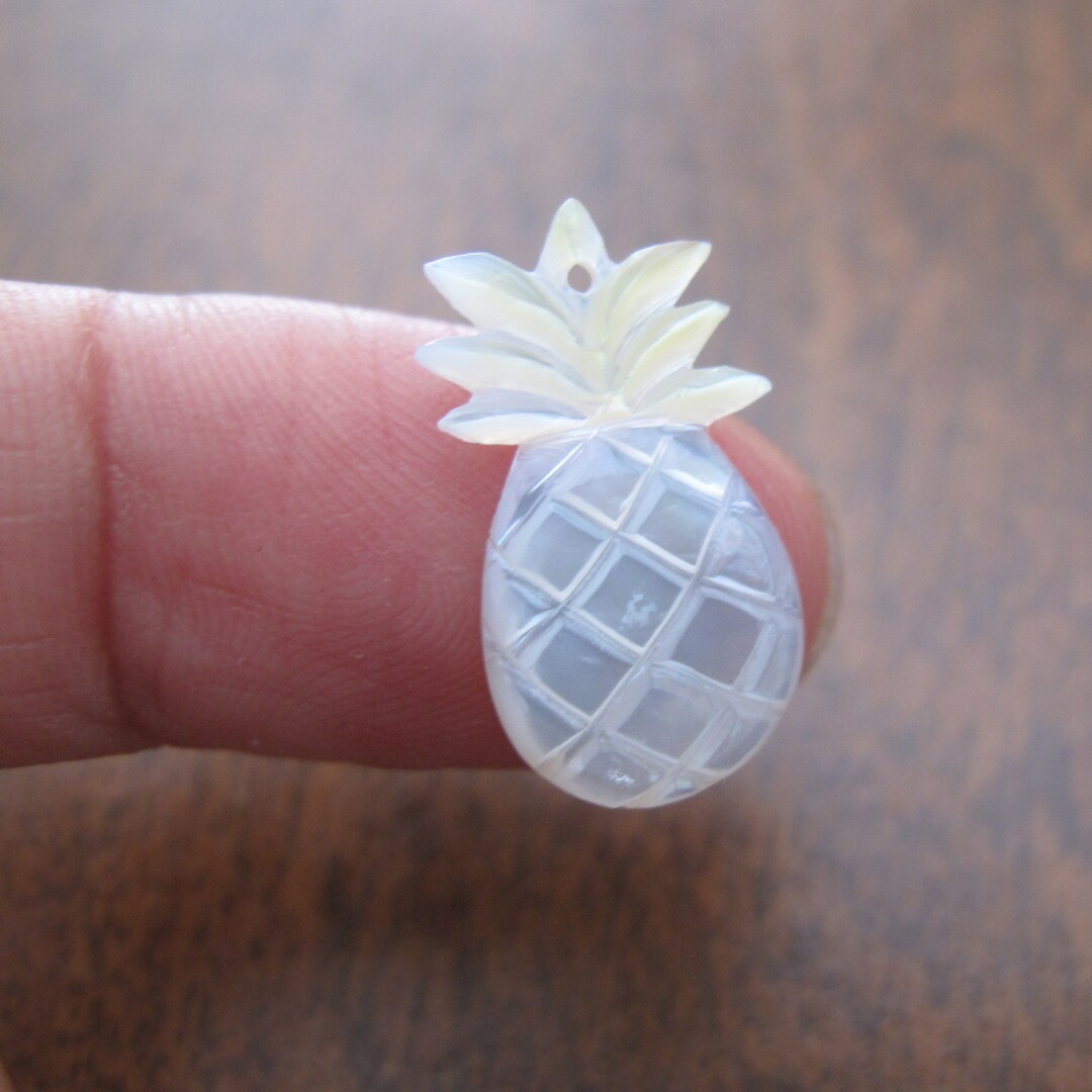 NEW ARRIVAL Adorable Pineapple Beads, Hand Carved Mother of Pearl ...
