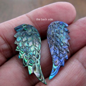 Gorgeous PAIR of Abalone Wings, Hand Carved Paua, Not-drilled, Jewelry ...