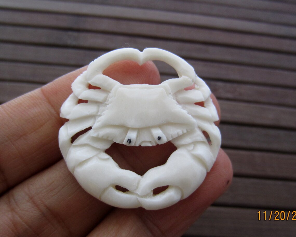 Fabulously Detailed Hand Carved Crab medium Size Crab | Etsy