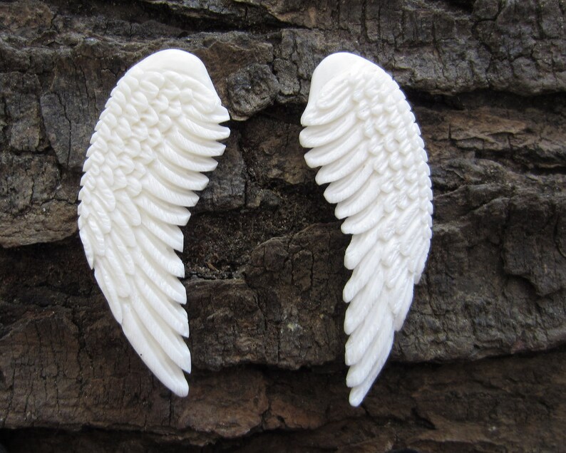 Amazing Pair of Carved Angel Wing Buffalo Bone Carving Not - Etsy UK