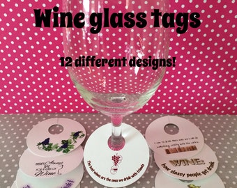 Wine Glass Paper Markers | Etsy