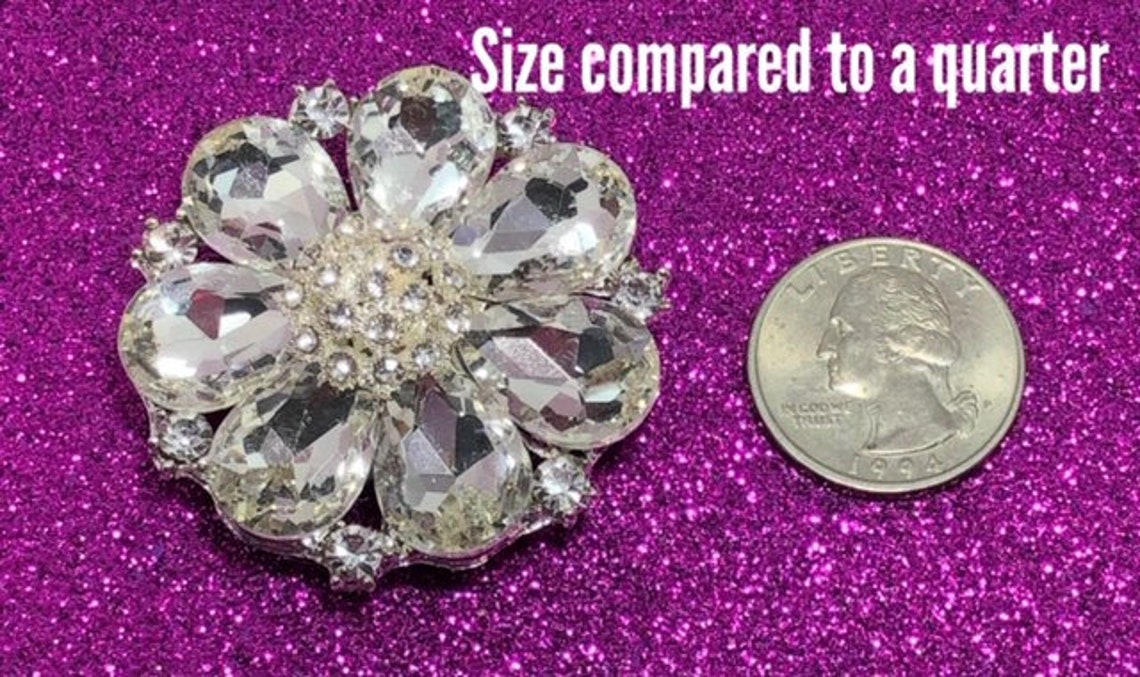 Silver Rhinestone Magnetic Brooch Scarf Pin for Scarveswraps - Etsy