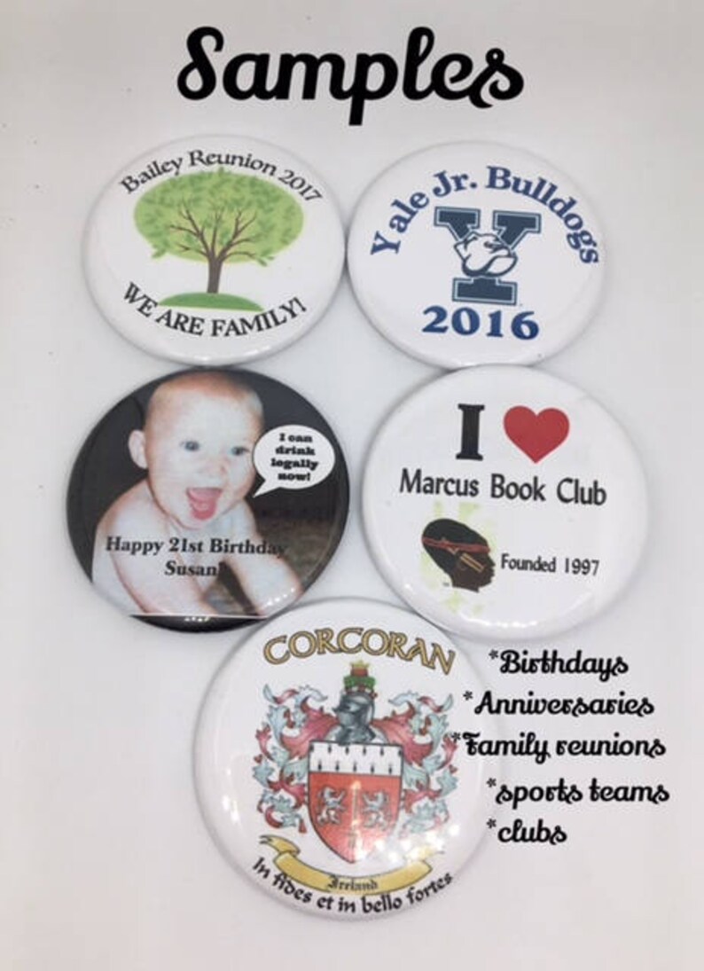 Custom 2.25 Pinback Buttons Magnets Keychains for | Etsy
