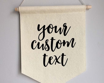 Custom Name Wool Felt Nursery Sign - Personalized Felt Banner - New ...