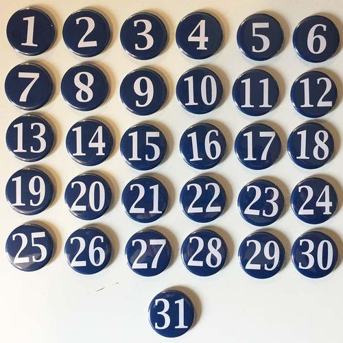 Rainbow Perpetual Calendar 1numbers 1-31-magnets-days - Etsy