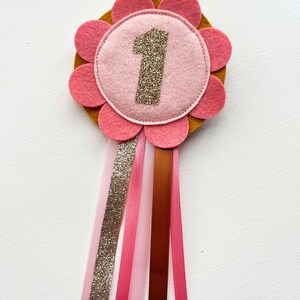 First Birthday Rosette Pin, Personalized Felt Badge, Age Birthday Party ...