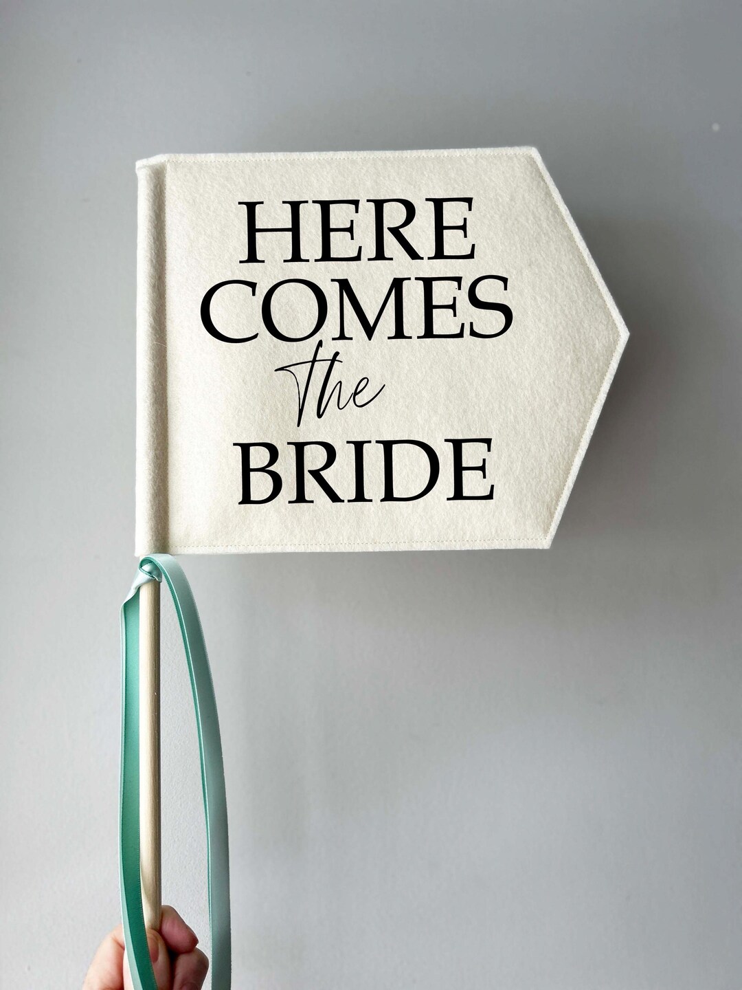 Here Comes the Bride Flag, Personalized Wedding Pennant, Ring Bearer ...