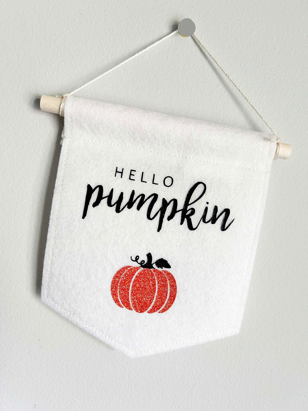 Hello Pumpkin Banner - Fall Felt Decor - Halloween Pumpkin - Happy ...