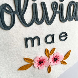 Custom Name Wool Felt Nursery Sign - Personalized Felt Banner - New ...