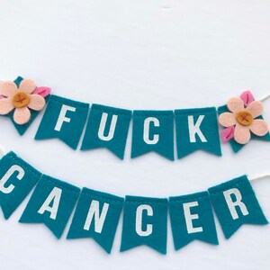 F%ck Cancer Cake Topper Felt Flowers Celebrate Being Cancer Free Cancer ...