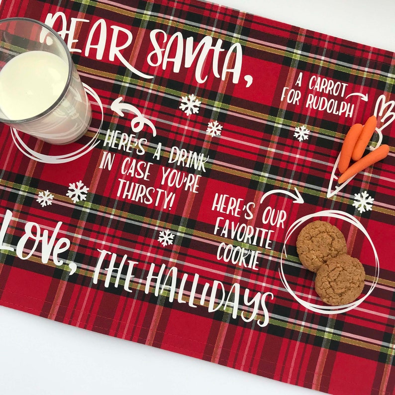 Dear Santa Placemat Cookies for Santa Plate Milk and | Etsy