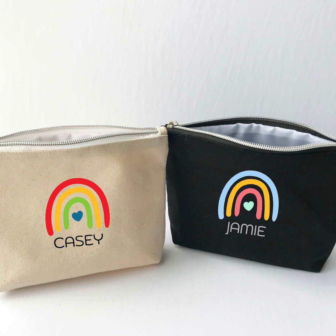 Personalized Rainbow Pencil Case Bright Rainbow Bag Pastel Rainbow Bag ...