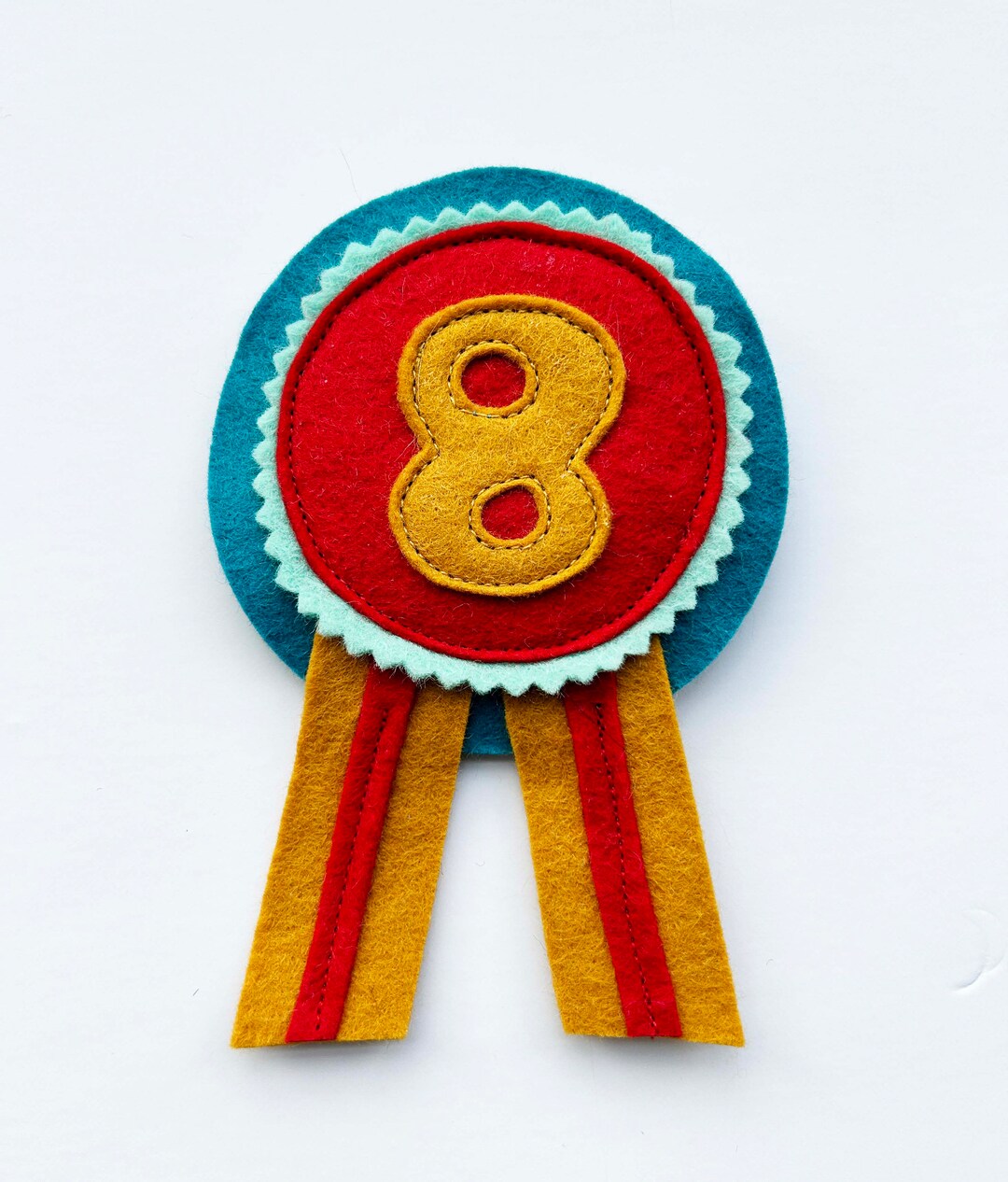 Age Number Birthday Rosette Pin, Personalized Felt Badge, Age Birthday ...