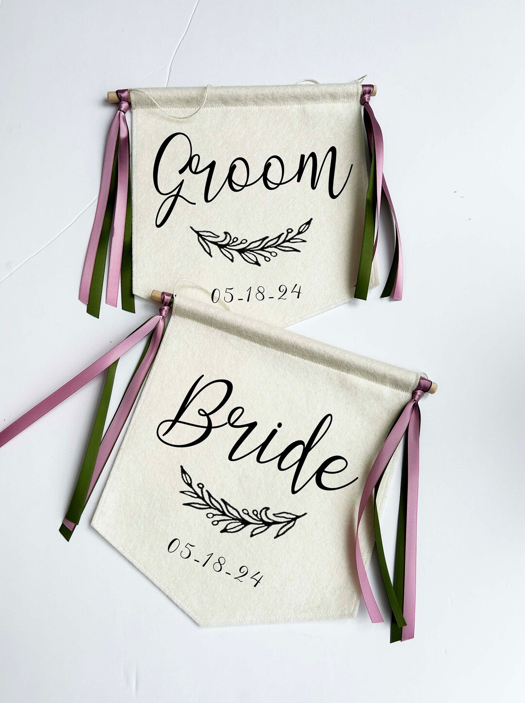 Bride and Groom Chair Signs - Wedding Head Table Decor - Personalized ...