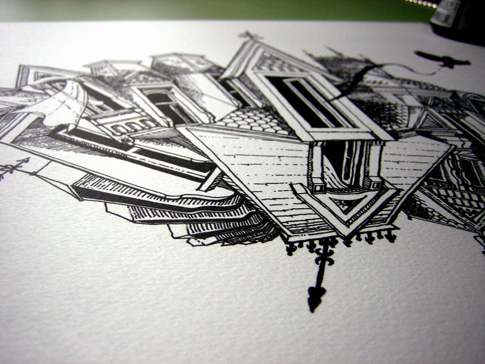 Tesseract - 13" X 19" Architectural Art Print - Etsy