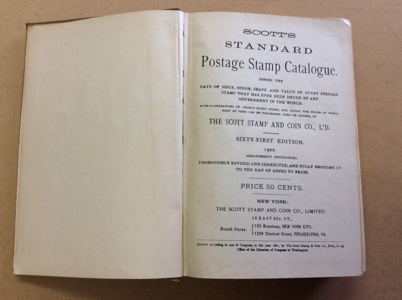 1902 the SCOTT Stamp and Coin Co. standard Postage Stamp - Etsy