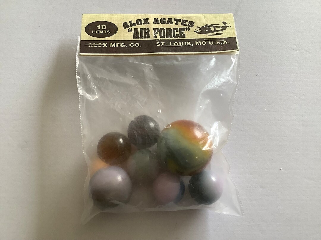 Vintage Alox Agates AIR FORCE Marbles, Unopened,nos, Set of 7 - Etsy