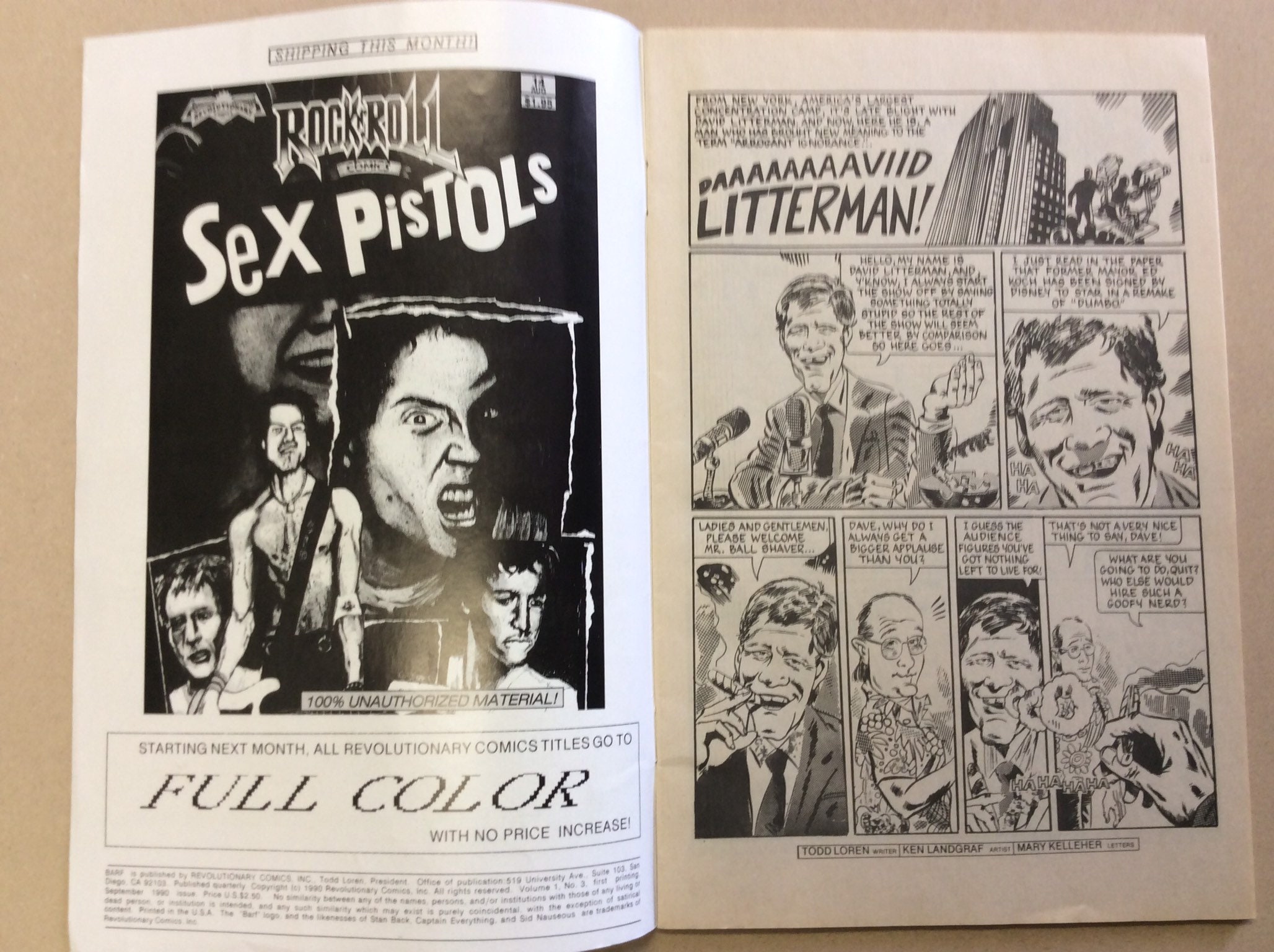 1990 Revolutionary Comics BARF Comic, Volume 1, Number 3, First Printing, Black and White - Etsy