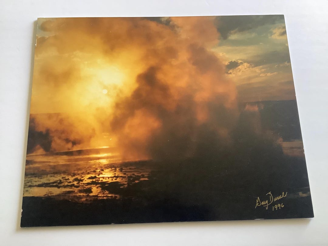 1996 Yellowstone Park/gary Burrell spirit of the Geyser at Sunset ...