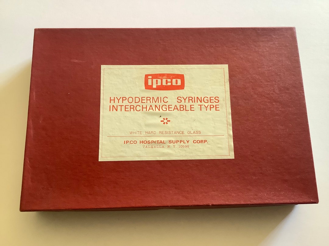 1983 IPCO “HYPODERMIC SYRINGES” Interchangeable Type, Set of 6, Never ...