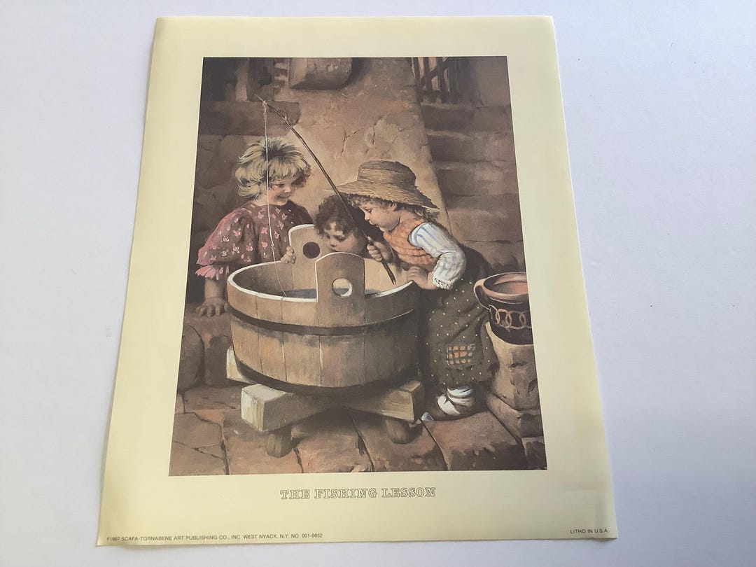 1987 Scafa-tornabene Art THE FISHING LESSON Art Print, no. 001-9852 - Etsy