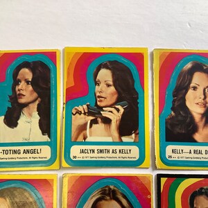 1977 Charlies Angels KELLY, KRIS,SABRINA Cards/stickers, Set of 9, Spelling-goldberg Productions ...