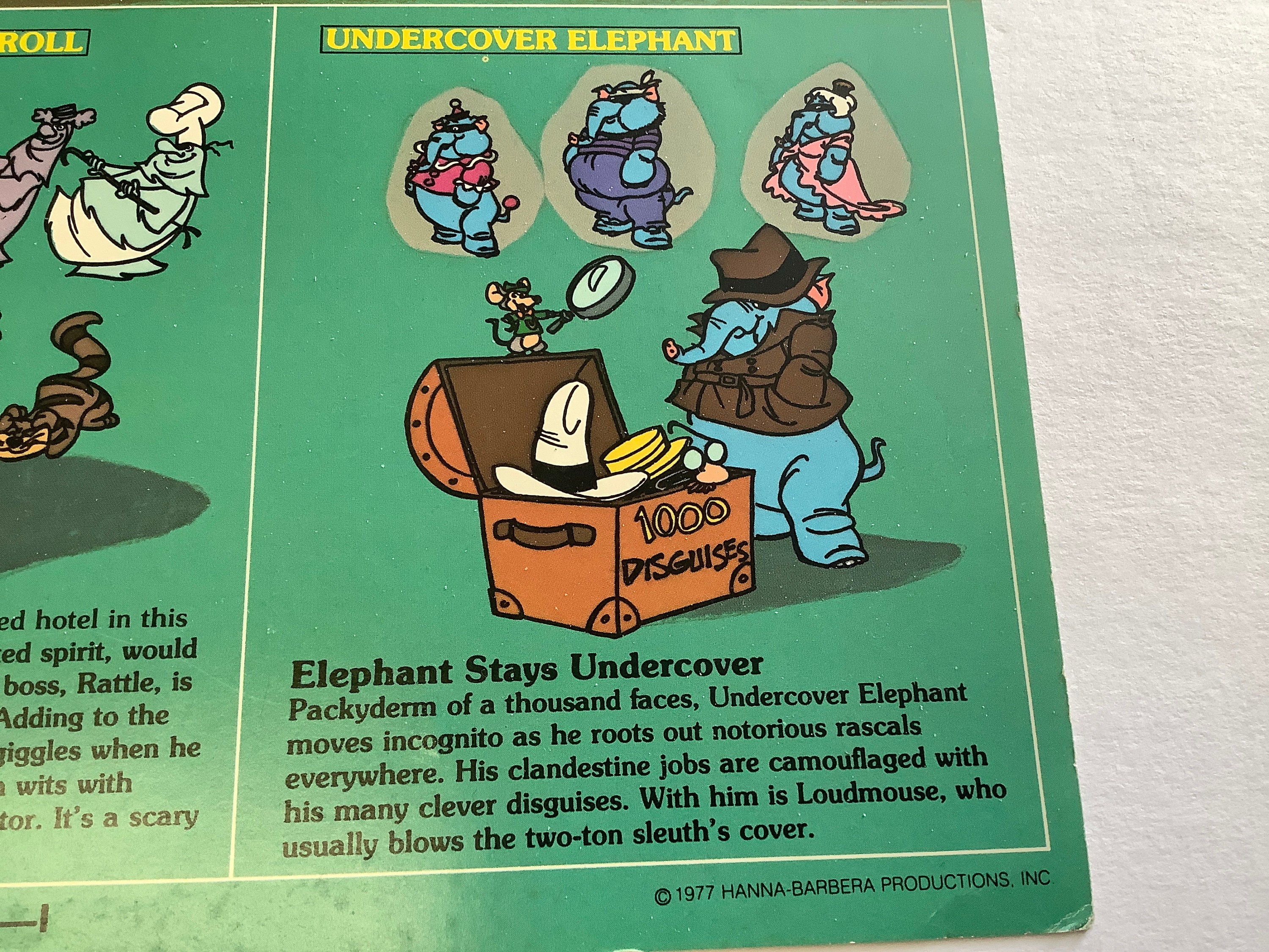 1977 Hanna-barbera heyyy, ITS THE KING Cartoon Display Card, 3 Cartoons ...