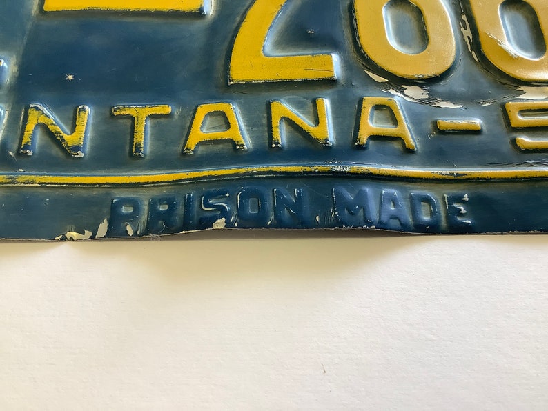 1951 Montana PRISON MADE Metal License Plate,toole County/shelby, 21 ...