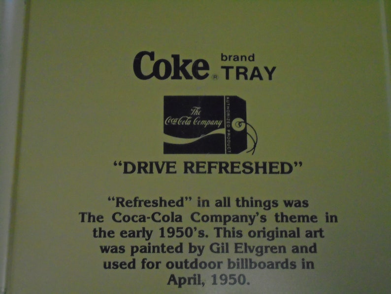 1990 Coca-cola drive Refreshed Metal Tray - Etsy