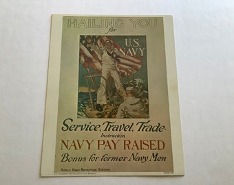 1974 U.S. NAVY recruiting Station Poster, RAD 599-0249, U.S. Government ...