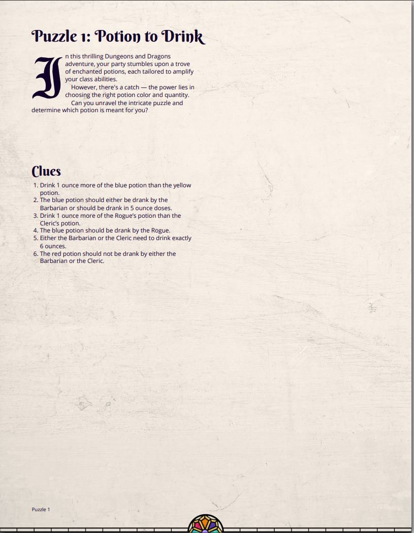 Two Dozen D&D Logic Puzzles - Go on a Dungeons and Dragons Adventure ...